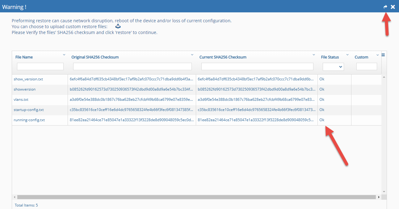 How to restore from a device backup