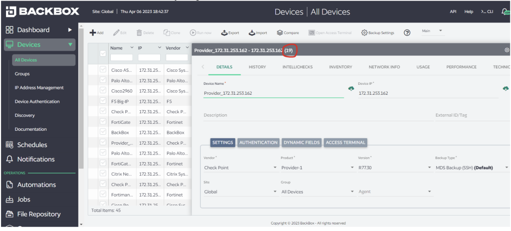 How to find a specific Device ID in BackBox