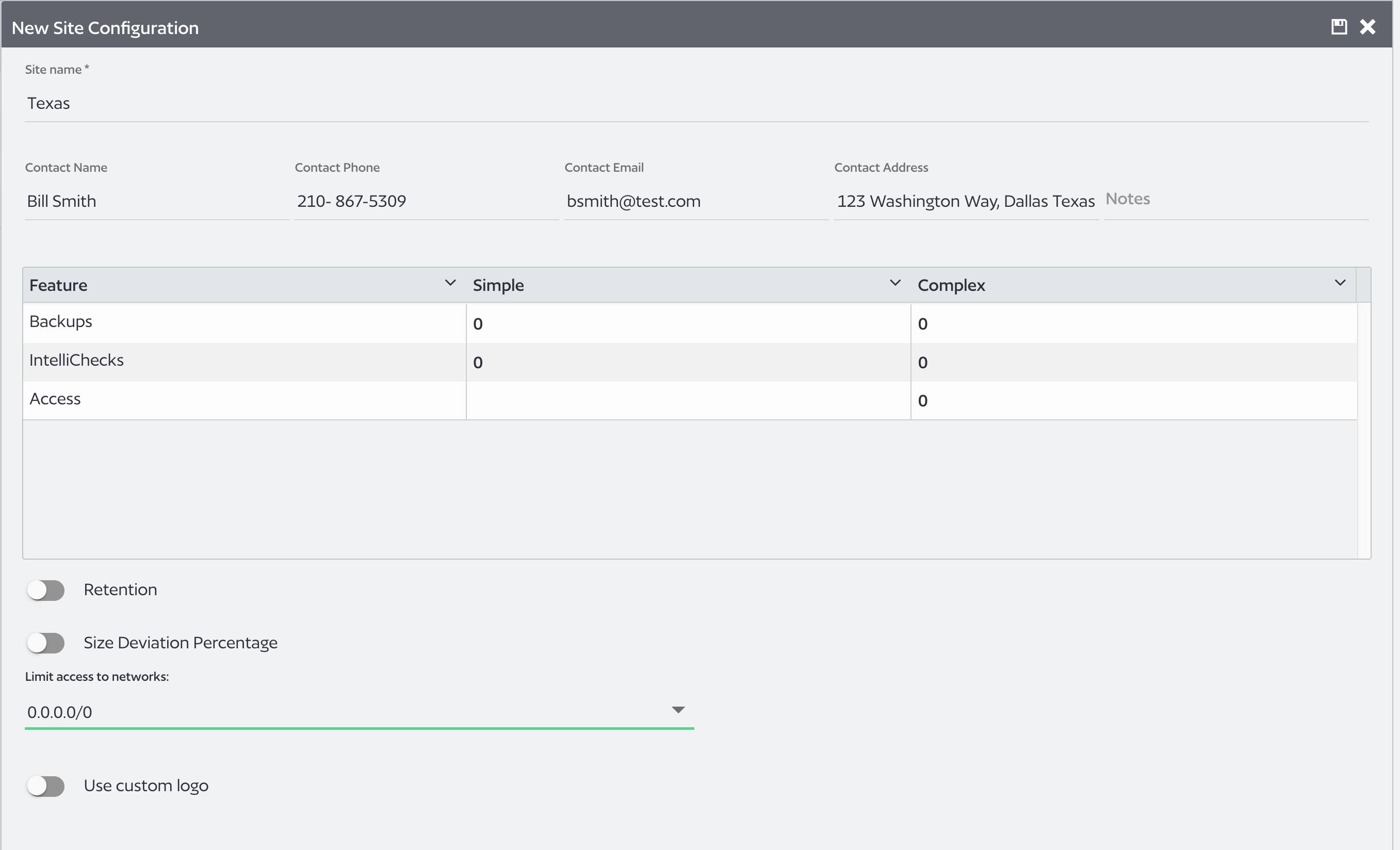 Limiting device access to specific users via a Site.
