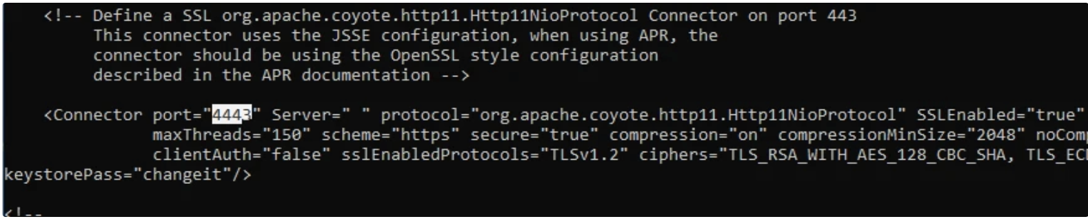 Setting a non-standard port for BackBox use.